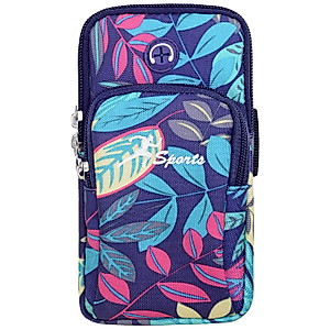 WATACHE Sports Arm Bag, Universal Unisex Armbands Exercise Workout Running Gym Armbands Phone Holder Pouch Case with Earphone Hole for iPhone, Samsung Galaxy and LG,#2Blue