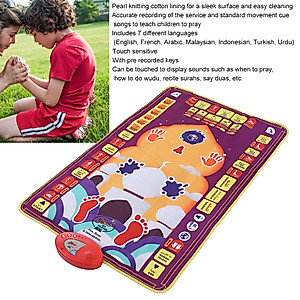 Electronic Muslim Prayer Mat, Convenient 7 Languages Multifunctional Smart Muslim Prayer Mat for Children Over 3 Years Old