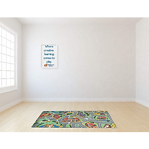 Children’s Factory, Learning Carpets My Neighborhood Play Carpet, 79x36, LC144, Kids Playroom Décor, Toddler Preschool, Nursery, or Daycare Road Rug