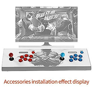 Qenker 2-Player LED Arcade DIY Kit for USB MAME PC Game DIY & Raspberry Pi Retro Controller DIY Including 2X Arcade Joystick, 20x LED Arcade Buttons, 2X Zero Delay USB Encoder (Blue & Red)