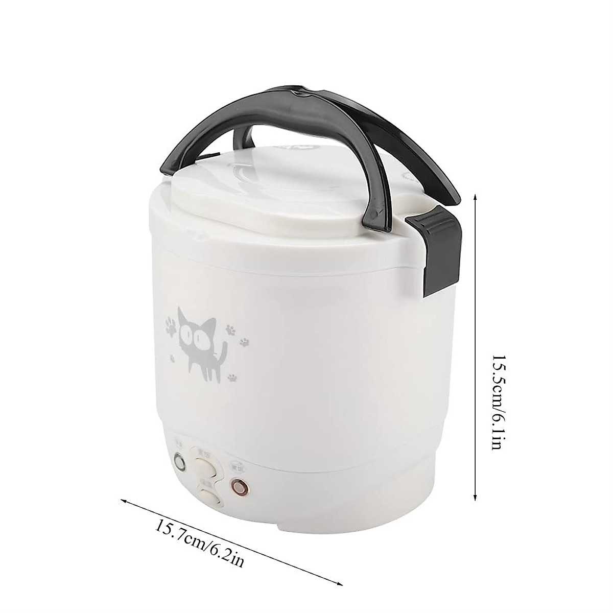 Rice Cooker Small, Portable Rice Cooker for Travel Mini, Mini Rice Cooker, 12v 100w 1l Portable Electric Multifunctional Rice Cooker Food Steamer Meal Heater Food Warmer (White)