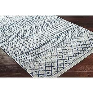Artistic Weavers Chester Boho Moroccan Area Rug, 7'10" x 11', Cream/Royal Blue