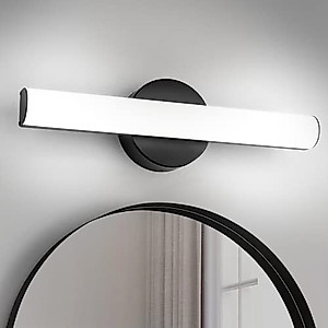 FOLKSMATE Modern Dimmable LED Vanity Light Bar Lighting Fixtures, 15.9 Inch LED Bathroom Light Fixture Over Mirror, 15W 1300LM Daylight White 5000K Wall Sconces Lighting, Black Bath Light Bar