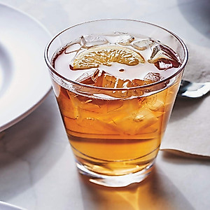 Drinique Unbreakable Caliber Rocks Whiskey Glass (Set of 4) 9.5oz Old Fashioned Whiskey Glasses - Stackable, Shatterproof, Dishwasher Safe - Clear