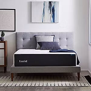 LUCID 14 Inch Memory Foam Mattress - Plush Feel - Memory Foam Infused with Bamboo Charcoal and Gel - Temperature Regulating - Pressure Relief - Breathable - Premium Support - California King Size