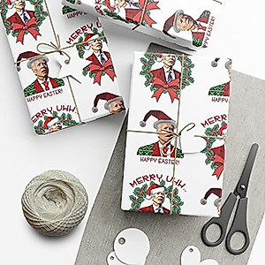 Biden Christmas Wrapping Paper Sheet, Christmas Wrapping Paper, Hat Santa Biden Wrapping Paper, Biden Wrapping, Funny Gift Wrap 24" × 36" 24" × 60"