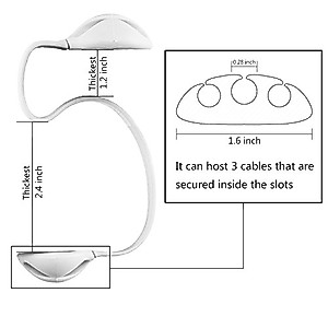 Jiulory Cable Holder - Cord Organizer - Cable Management Clips - Wire Holder System -3 Packs Multipurpose Cable Clips for Phone Chargers, USB Cables - Home, Office, Nightstand, Desk Organizer