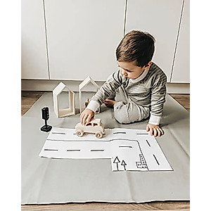 Vegan Leather High Chair Mat by Lark Baby Goods (40 x 40 in) - Waterproof Wipeable Splat Mat for Under High Chair - Baby High Chair Floor Mat for Splash and Spill Protection - Grey