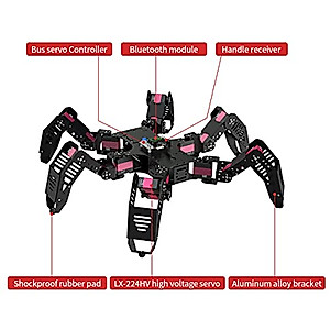 HIWONDER Hexapod Robot Kit Spider Walking Carwling Robot, Self-sabilizing STEAM Robotics Kit with Detailed Tutorial