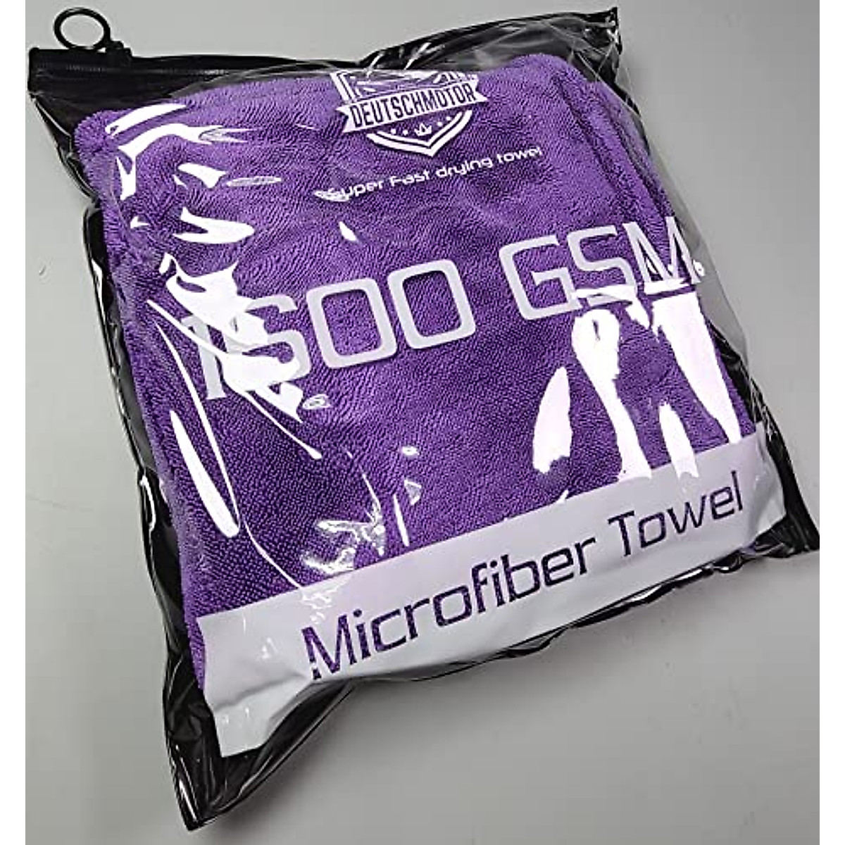 DEUTSCHMOTOR Super Fast 1600 GSM Large Microfiber Drying Towels 31"x20" (80x50cm) one Towel drys one car 2022 Twist-Loop Design (Purple)