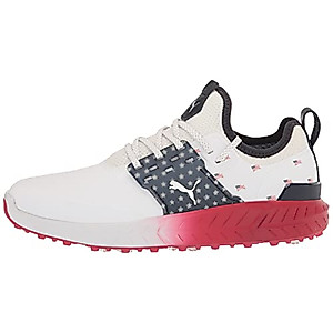 PUMA Golf Men's Ignite Articulate Volition Golf Shoe, Puma White-Puma Silver-Ski Patrol, 10.5