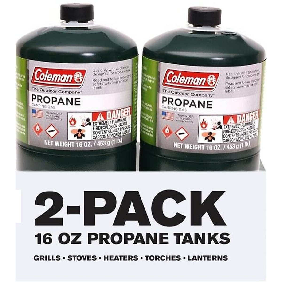 Propane Tank 2 Pack with Golden Lion Bonus: LED 50 Lumens Flashlight