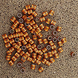 Gazechimp 100 Pcs Diameter 7mm Racing Pigeon Leg Ring Bird Parrot Leg Tag Band Clip - Yellow