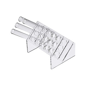 uxcell Slant Rack Acrylic Test Tube Holder 15 Wells for 10ml/15ml Centrifuge Tubes Clear