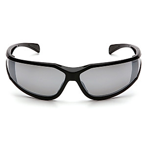 Pyramex Exeter Safety Eyewear, Silver Mirror Anti-Fog Lens With Black Frame
