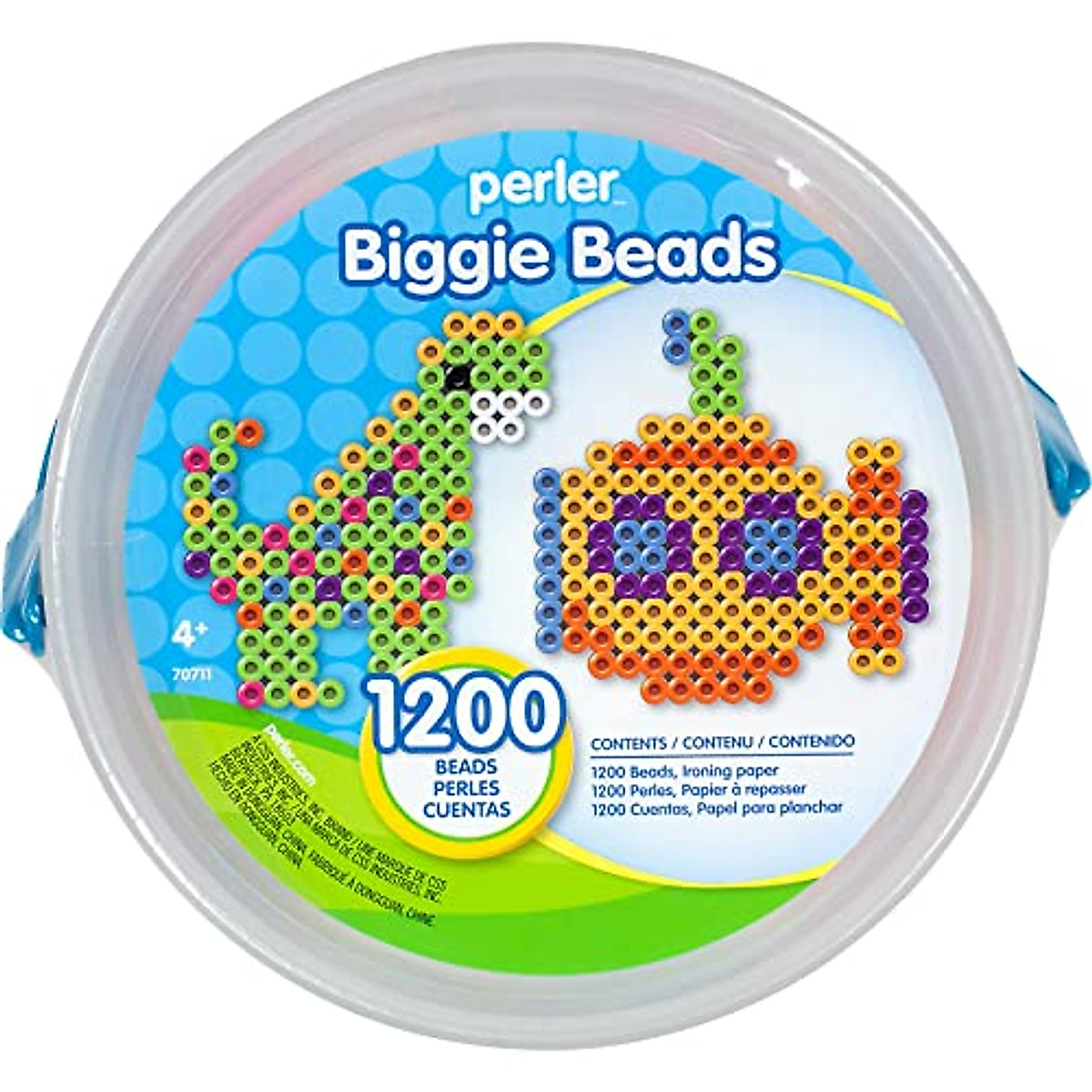 Perler 439458 BIGGIE Beads 1,200/Pkg, Assorted Colors