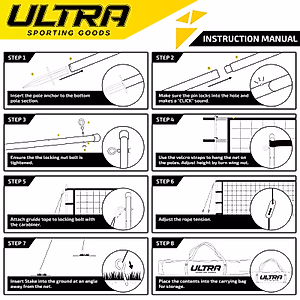 Volleyball Net Outdoor - Includes 32x3 Feet Regulation Size Net, 8.5-Inch PU Volleyball, Carrying Bag, Boundary Lines, Steel Poles & Pump - Volleyball Net for Backyard, Beach, or Pool