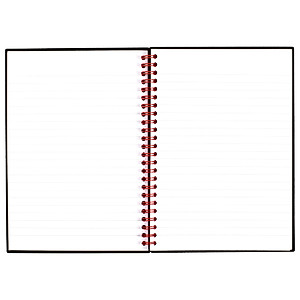 Black n' Red Twin Spiral Poly Cover Notebook, Medium, Black, 70 Ruled Sheets, Pack of 1 (C67009)