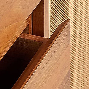 Signature Hardware 953674-48-RUMB-8 Simien 48" Single Vanity Set with Teak Cabinet, Vanity Top and Rectangular Undermount Sink - 8" Faucet Holes