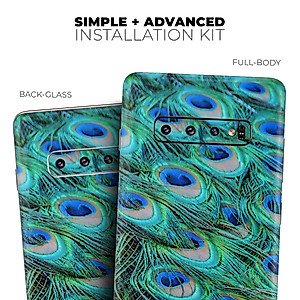 DesignSkinz Neon Multiple Peacock Protective Vinyl Decal Wrap Skin Cover Compatible with The Samsung Galaxy S20 (Screen Trim & Back Glass Skin)
