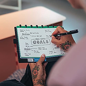 Modubooq - 32 red monthly reusable discbound duratech3 pages - inserts with month planners for smart notebook - A5