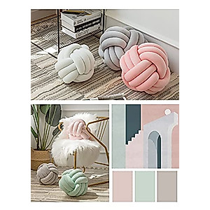 Knot Pillow Ball-Shaped Decorative Throw Pillows,Peal Pink 27cm Cute Couch Cushion Knotted Plush Pillow Suitable for Living Room Bed Decoration Handmade Braided Throw Pillows