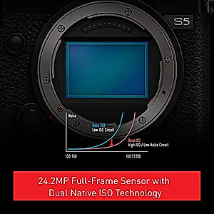 Panasonic LUMIX S5 Full Frame Mirrorless Camera, 4K 60P Video Recording with Flip Screen & WiFi, LUMIX S 20-60mm F3.5-5.6 Lens, L-Mount, 5-Axis Dual I.S, DC-S5KK (Black) (Renewed)