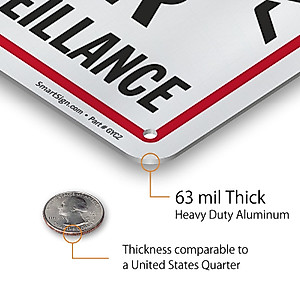 SmartSign 18 x 12 inch 'Private Property - Trespassers Will Be Prosecuted, 24 Hour Video Surveillance' Metal Sign, 63 mil Aluminum, 3M Laminated Engineer Grade Reflective Material, USA-Made