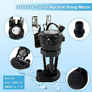 9161076-01 Ice Machine Water Pump Motor Replacement Compatible with Ice O Matic Ice Machine C20 C30 C40 EC300 ICE0250 and More Replaces GPP-1MH-1P HRIM-21-115 803338 803619 115V 60/50Hz