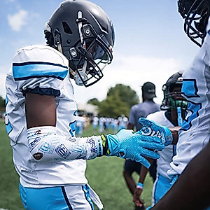 Battle Sports Money Man 2.0 Wide Receiver Football Gloves - Adult and Youth Football Gloves - Ultra Grip Gloves - Adult Medium, Neon Green