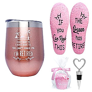 Valporia Retirement Gifts for Women 2023 Retirement Gifts for Nurses Coworker Doctor Teacher Retirement Tumbler Retirement Socks Women