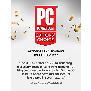 TP-Link AXE5400 Tri-Band WiFi 6E Router (Archer AXE75)- Gigabit Wireless Internet, ax Router for Gaming, VPN Router, OneMesh, WPA3