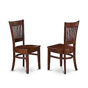 East West Furniture VAC-ESP-W Vancouver Kitchen Dining Chairs - Slat Back Wood Seat Chairs, Set of 2, Espresso