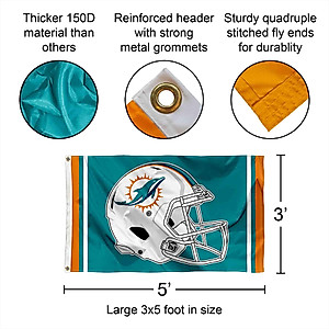 WinCraft Miami Dolphins New Helmet Grommet Pole Flag