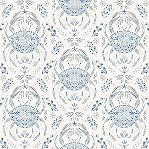 NuWallpaper Blue Shellby Peel & Stick Wallpaper