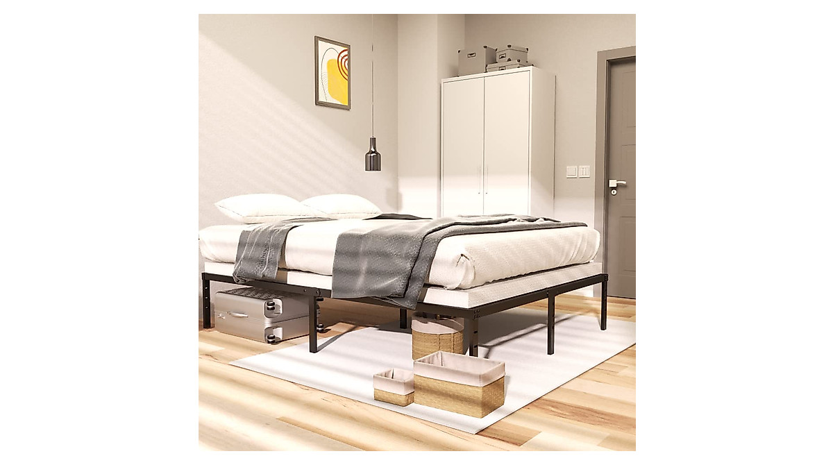 ALDRICH Full Size Metal Bed Frame - Easy Assembly & Noise-Free