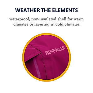 Ruffwear, Sun Shower Dog Raincoat, All-Weather Jacket, Waterproof, Windproof & Lightweight, Hibiscus Pink, Large