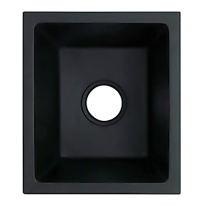 MILOSEN Black Bar Sink 13×15 Inch, Small Bar Prep Kitchen Sink, Undermount Bar Sink, Granite Composite Single Bowl Bar Sink, RV Kitchen Sink, Small Camper Sink