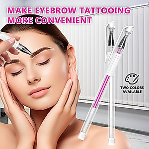 Eyebrow Microblading Marker Pen, Makeup Tattoo Skin Marker Pen, White Gel Pen for Brow Mapping, Eyebrow Permanent Makeup Position Mapping Mark Tools, for Lip Skin Artists Marking Pen (1Set Pink)