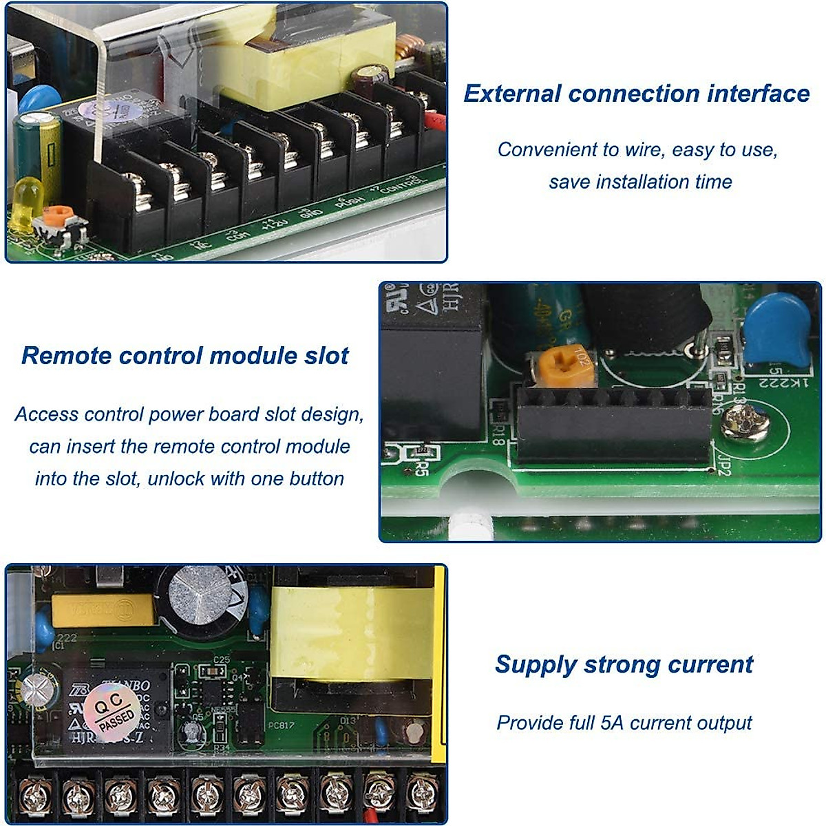 Power Supply Box, 110 to 240VAC to 12VDC Door Access Control System Switching Power Supply Box Security System UPS Variable Frequency Power Supply Box