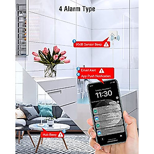 MOCREO SW2 Water Leak Detector Sensor with 95dB Alarm, Hub Required, No Subscription Fee, Home Wireless Flood Monitor for Basement, Laundry, Pipe Leakage, Sink Overflow
