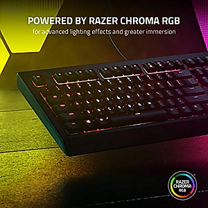 Razer Cynosa V2 Gaming Keyboard: Customizable Chroma RGB Lighting - Individually Backlit Keys - Spill-Resistant Design - Programmable Macro Functionality - Dedicated Media Keys (Renewed)