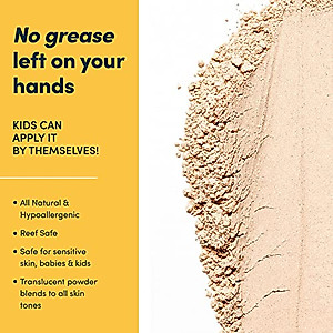 Bada Boom Mineral Translucent Sunscreen Powder, Brush on SPF 50 for Kids and Sensitive Skin