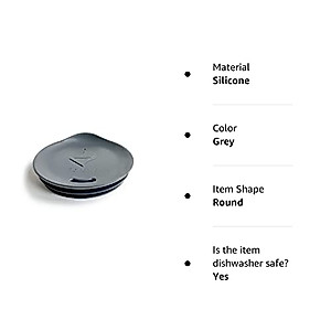 Porta Via Reusable Coffee Cup Silicone Lid – Fits Any Tumbler, Water Bottle, & Ceramic Coffee Mug – Dishwasher-Safe Ceramic Travel Mug Lid Keeps Hot Cups Hot (Medium to Large - Grey)