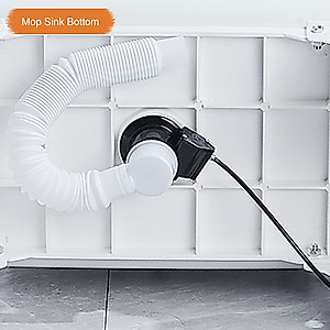 Floor Mop Sink with Drain Button, Free Standing Wash Station Commercial Mop Service Basin for Kitchen/Restaurant/Business