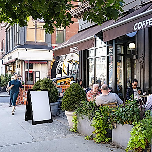 BannerBuzz Premium A-Frame Sidewalk Sign with Dry Erase Surface, Plastic Frame and White Board for Outdoor and Indoor Advertising (2' W x 3' H, White)