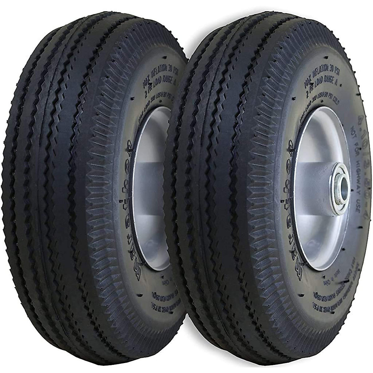 Marathon Pneumatic Air Filled Hand Truck Tires and Wheels | 2 Pack