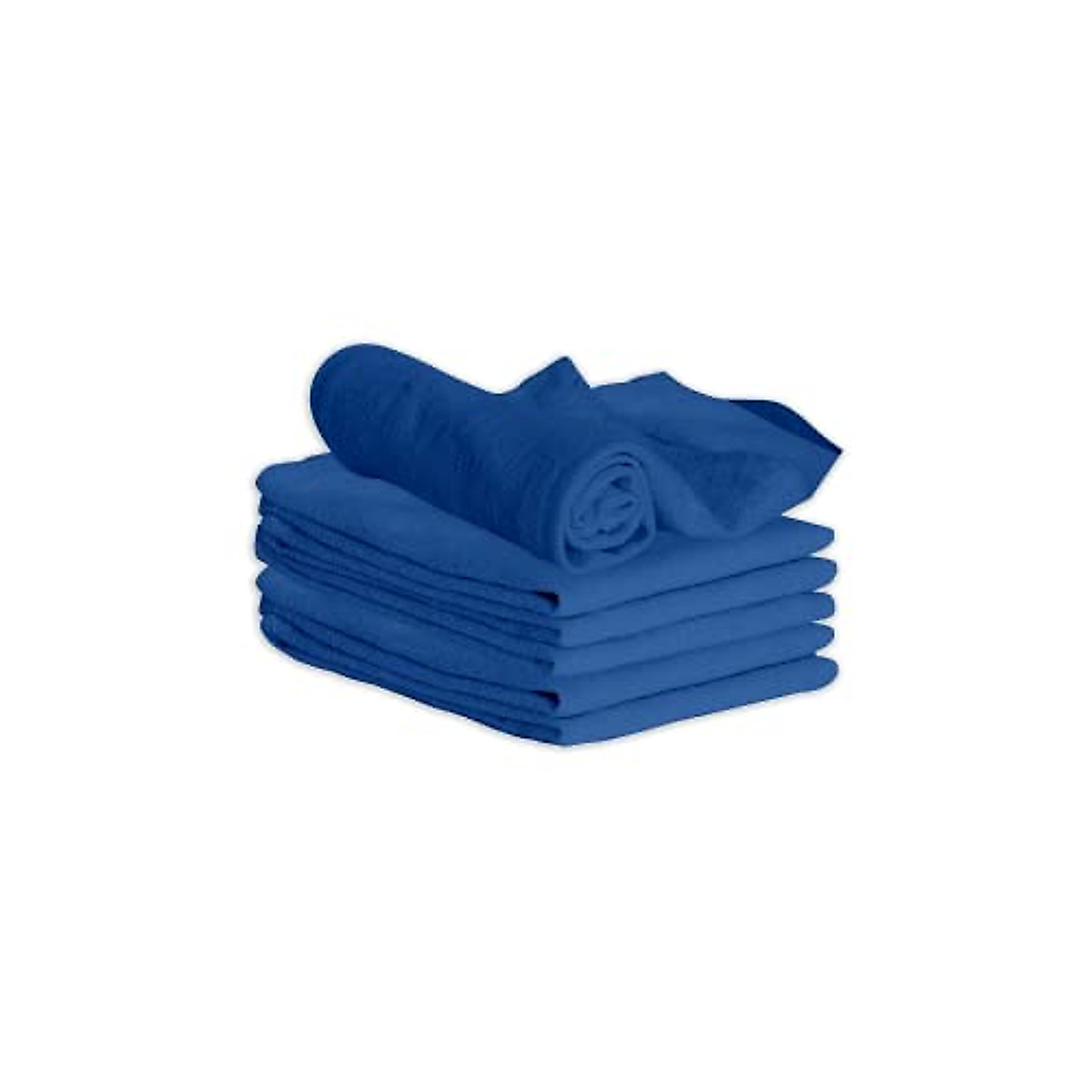 GREEN LIFESTYLE 5 Pack 12x14, Blue Shop Towels 100% Cotton, Super Absorbent and Durable for Car, Reusable Shop Rags