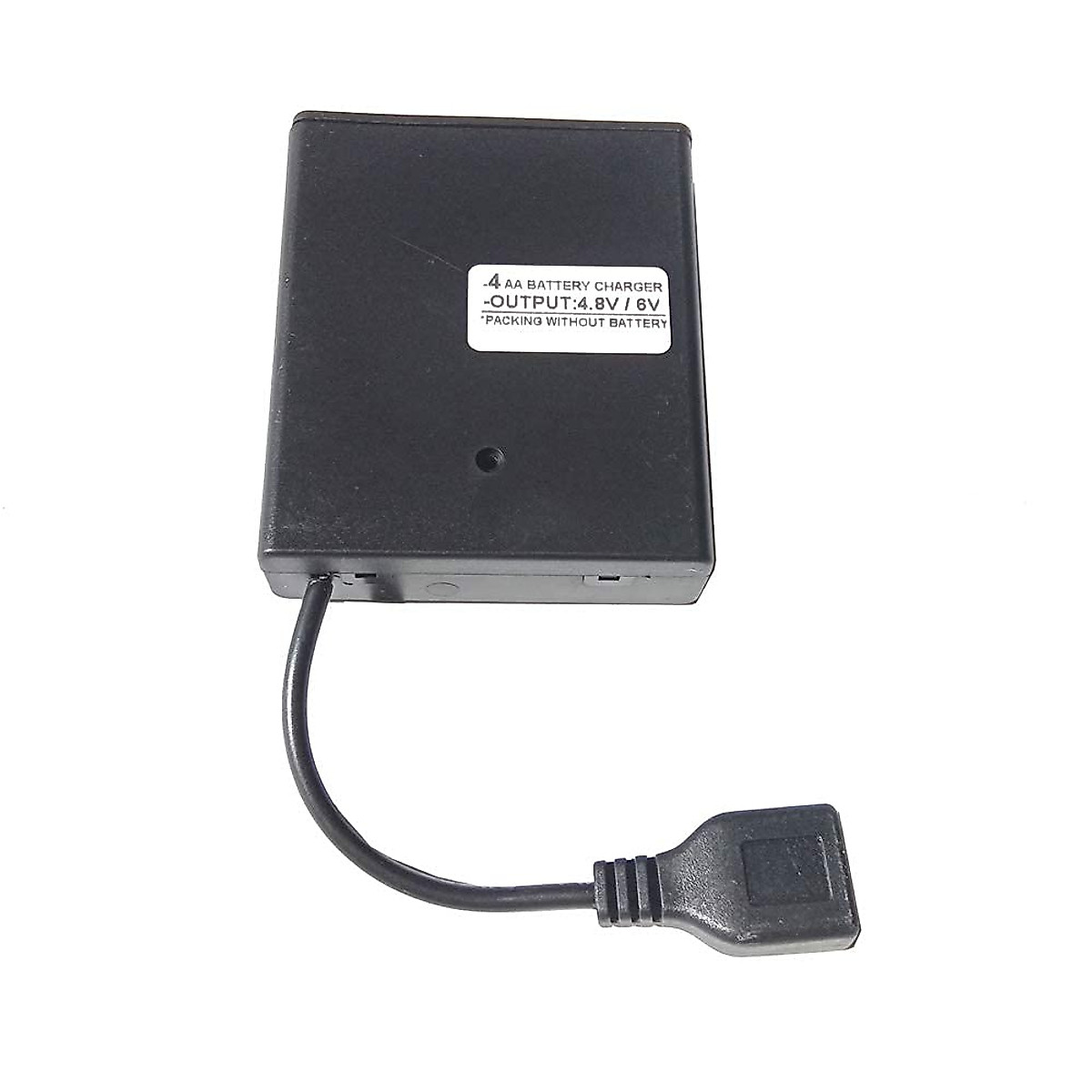 Black USB Female Socket 4 AA Battery Case Box Holder Output 4.8 Volt Or 6 Volt with On Off Switch,Without Battery