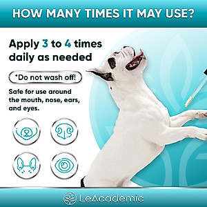 LeAcademic Dog Wound Care in Drops | Cat Wound Care + Chlorhexidine | Wound Care for Dogs with Colloidal Silver | Wounds, Itching, Irritation, Scratches, Bites | Great with Dog Cone | 2 Oz